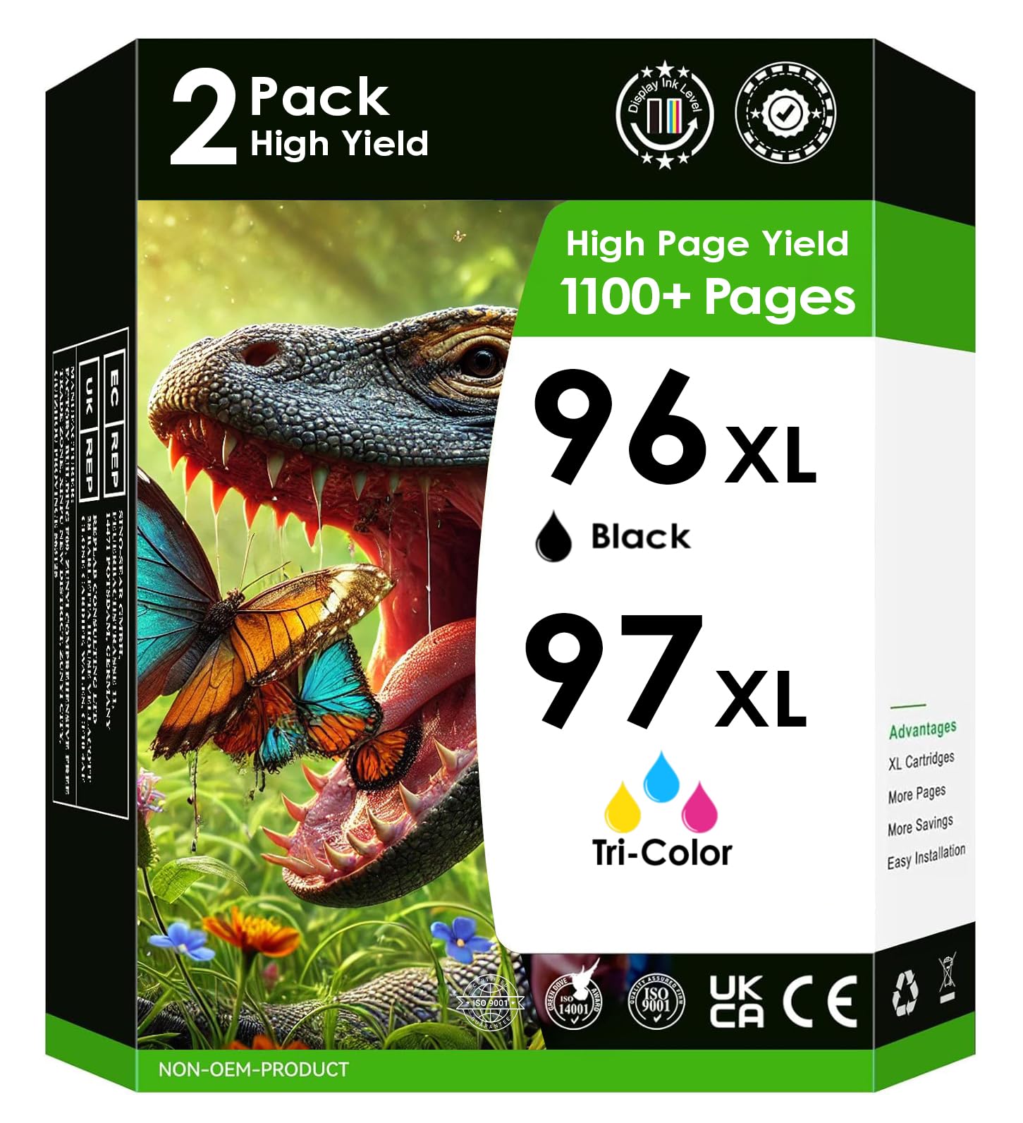InkjetsClub Remanufactured Ink Cartridge Replacement for 3 HP 96 & HP 97 Ink Cartridge Value Pack. Includes 2 96 Black & 1 97 Color Compatible Ink Cartridges