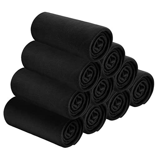 48 Pcs 50 x 60 Inch Fleece Blanket Bulk Black Throw Blankets Solid Polyester Microfiber Blankets Soft Cozy Pet Friendly Blanket for Wedding Favors Home Bed Sofa Office Travel Camping Outdoor Homeless