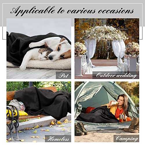 48 Pcs 50 x 60 Inch Fleece Blanket Bulk Black Throw Blankets Solid Polyester Microfiber Blankets Soft Cozy Pet Friendly Blanket for Wedding Favors Home Bed Sofa Office Travel Camping Outdoor Homeless