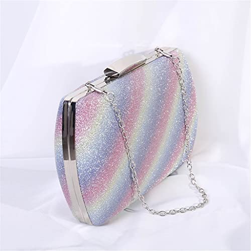 MXIAOXIA Metal Rainbow Clutch Women Crystal Evening Bags Clutches Party Cocktail Purses and Handbag