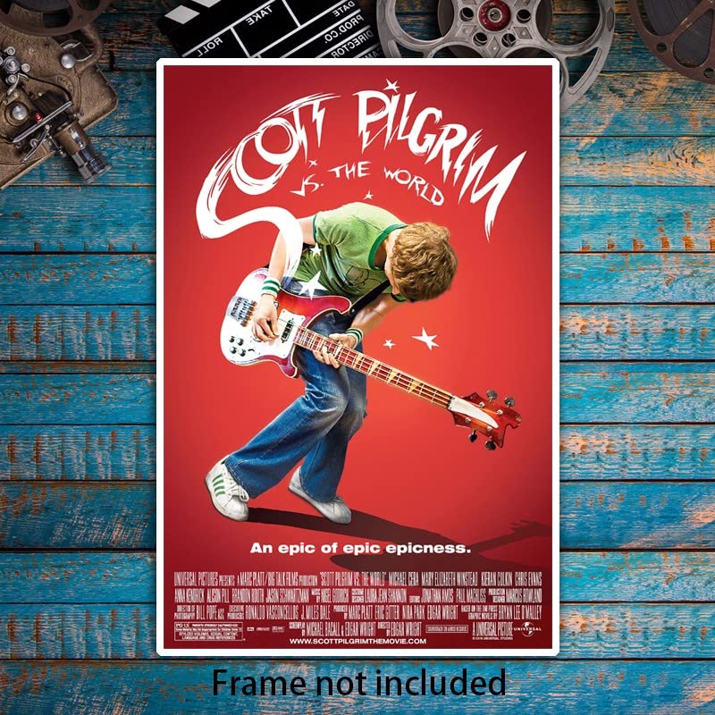 Scott Pilgrim Vs. The World Movie Poster for Bedroom Aesthetic Wall Decor Canvas Print Wall Art Christmas Gift 12x18in Unframed
