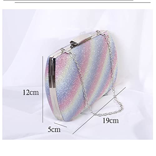 MXIAOXIA Metal Rainbow Clutch Women Crystal Evening Bags Clutches Party Cocktail Purses and Handbag