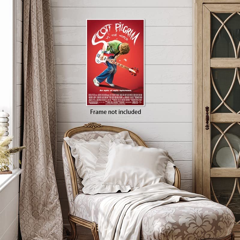 Scott Pilgrim Vs. The World Movie Poster for Bedroom Aesthetic Wall Decor Canvas Print Wall Art Christmas Gift 12x18in Unframed