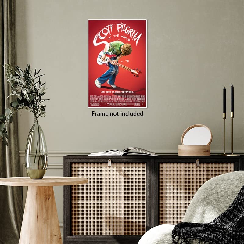Scott Pilgrim Vs. The World Movie Poster for Bedroom Aesthetic Wall Decor Canvas Print Wall Art Christmas Gift 12x18in Unframed
