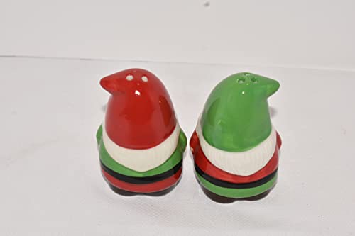 New 3" Adorable Santa Gnome Gnomes Ceramic Salt & Pepper Shaker Set