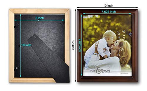 Spiretro 8 x 10 inch Classic Curve Wide Molding, Natural Solid Wood Picture Frame with Plexiglass, Vertical and Horizontal for Tabletop or Wall Mounting Display Photo Frame, Plain Honey Brown