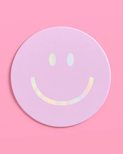 xo, Fetti Smile Pastel Party Drink Coasters - 16 pcs - Iridescent Foil | Happy Pastel Birthday Party Decorations, Cute Bachelorette Party, Cool Cocktail Disposable Coaster