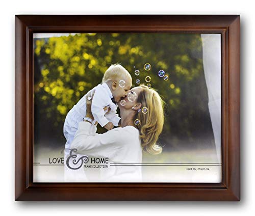 Spiretro 8 x 10 inch Classic Curve Wide Molding, Natural Solid Wood Picture Frame with Plexiglass, Vertical and Horizontal for Tabletop or Wall Mounting Display Photo Frame, Plain Honey Brown