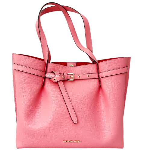 Michael Kors Emilia Large Triple Compartment Tote Grapefruit Pebbled Leather