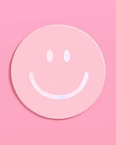 xo, Fetti Smile Pastel Party Drink Coasters - 16 pcs - Iridescent Foil | Happy Pastel Birthday Party Decorations, Cute Bachelorette Party, Cool Cocktail Disposable Coaster