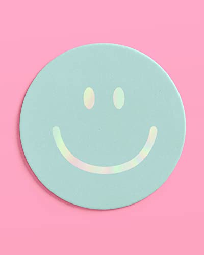xo, Fetti Smile Pastel Party Drink Coasters - 16 pcs - Iridescent Foil | Happy Pastel Birthday Party Decorations, Cute Bachelorette Party, Cool Cocktail Disposable Coaster