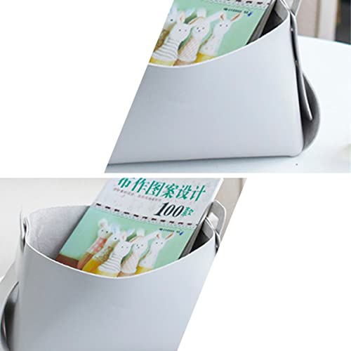 Cabilock Box Handle Flowers Basket Room Leather Desk for Wallet Storage Coin Decoration Baskets Fruits Small Cube Toys Bedside Jewelry Grey Collapsible Living Assembled Organizer Holder