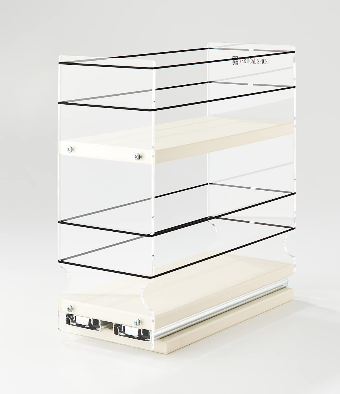 Vertical Spice - 4x2x11 DC - Storage Organizer Drawer with 2 Tiers - Heavy Duty - Size: 4.6" Width x 10.75" Height x 10.6" Depth - MADE IN USA
