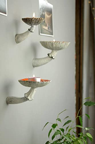 WUANGYOL Mushroom Hanging Shelf Floating Shelves Wall Storage Cute Room Decor Home Whimsical Wall Mounted Resin Storage Rack Creative Art Rack for Living Room Kitchen Bathroom 3Pcs