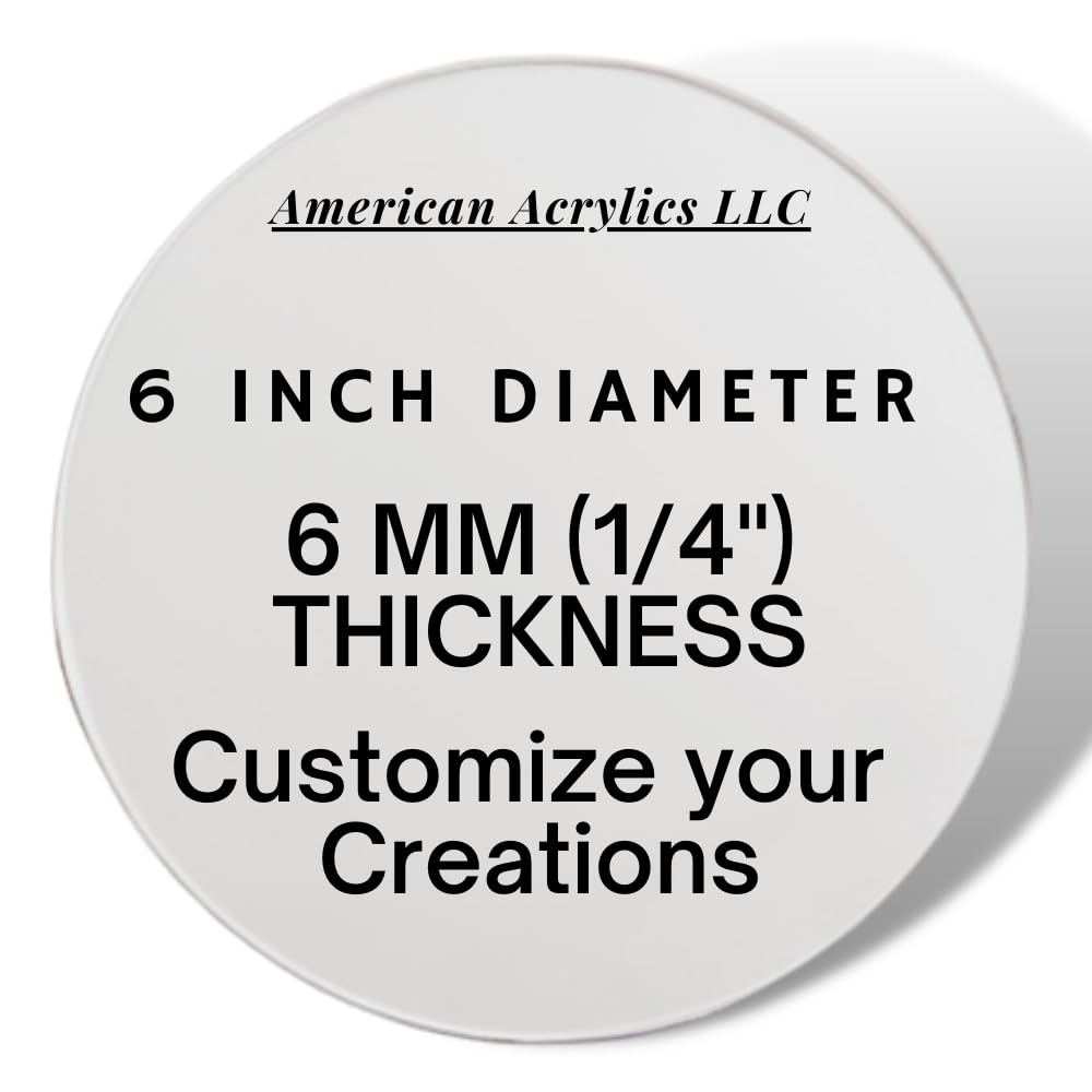 Frosted Acrylic Cake Circle, Blank Disc for D.I.Y - 6 Inch Diameter Acrylic Round Disc, Perfect for Cake Decorating Vinyl Craft Project - 6 Inch Multipurpose Plexiglass (3 Units)