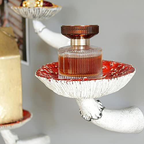 WUANGYOL Mushroom Hanging Shelf Floating Shelves Wall Storage Cute Room Decor Home Whimsical Wall Mounted Resin Storage Rack Creative Art Rack for Living Room Kitchen Bathroom 3Pcs