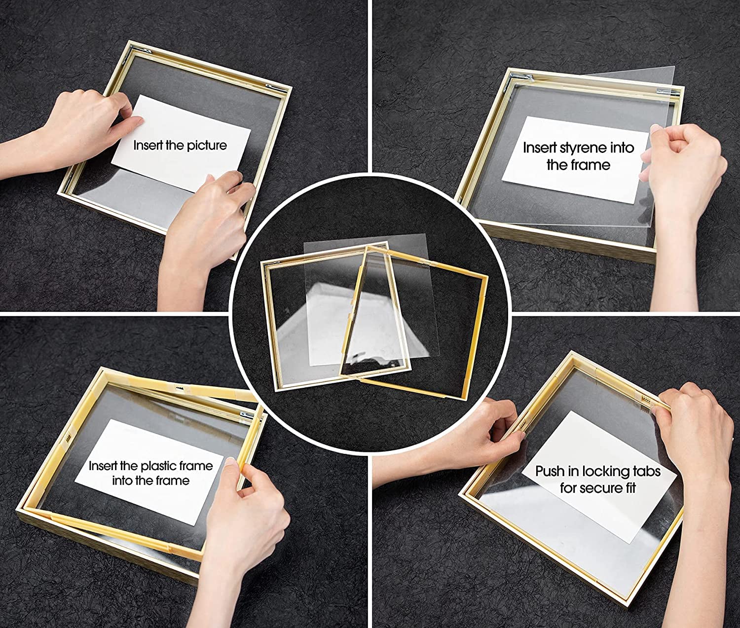 Frametory, Floating Picture Frame 11x14 - Silver Aluminum Metal Photo Frame - Real Glass of Front - for Wall Mount Displays