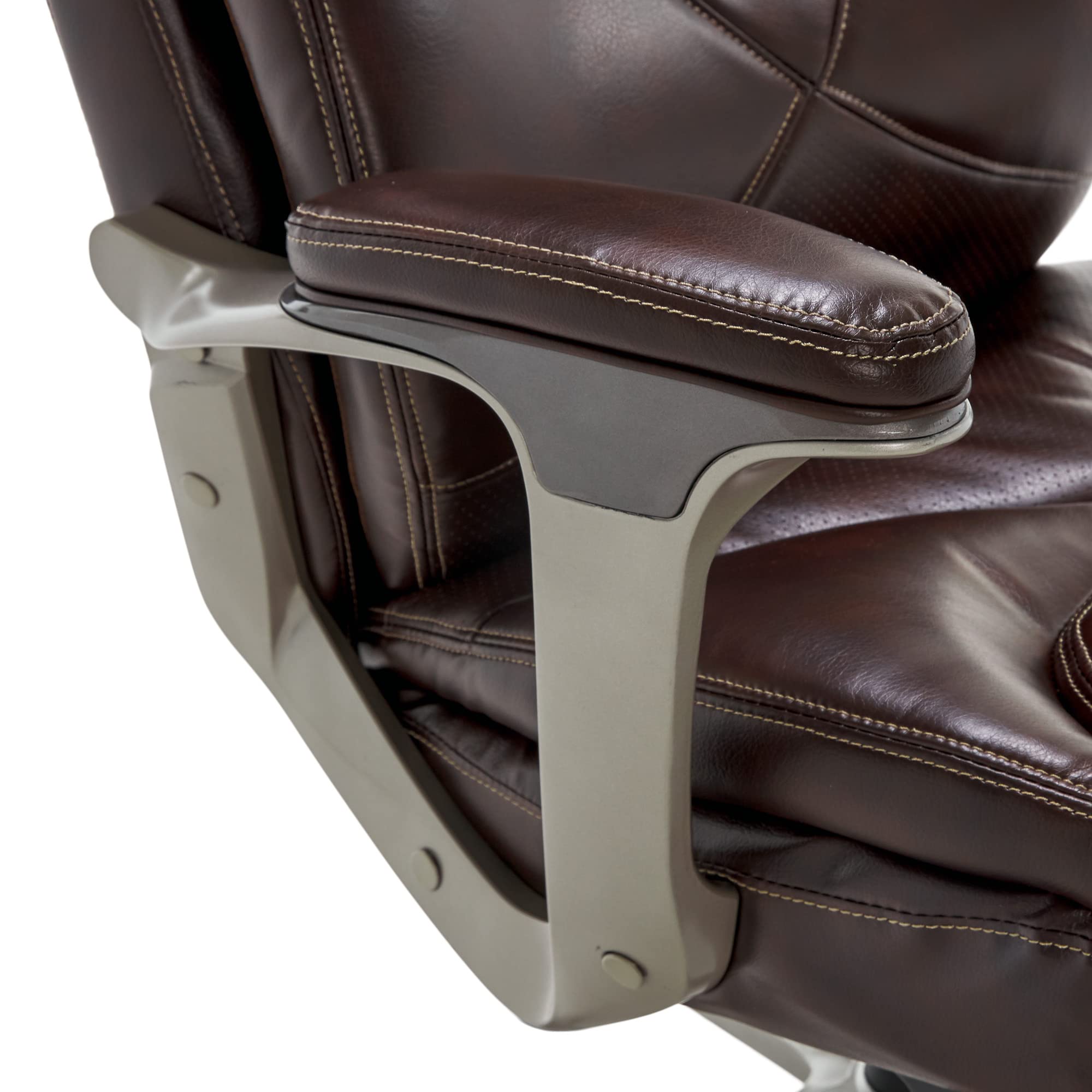 La-Z-Boy Cantania Executive Chair with AIR Lumbar Technology and Memory Foam Cushions, Ergonomic Design for Office Space, Brown