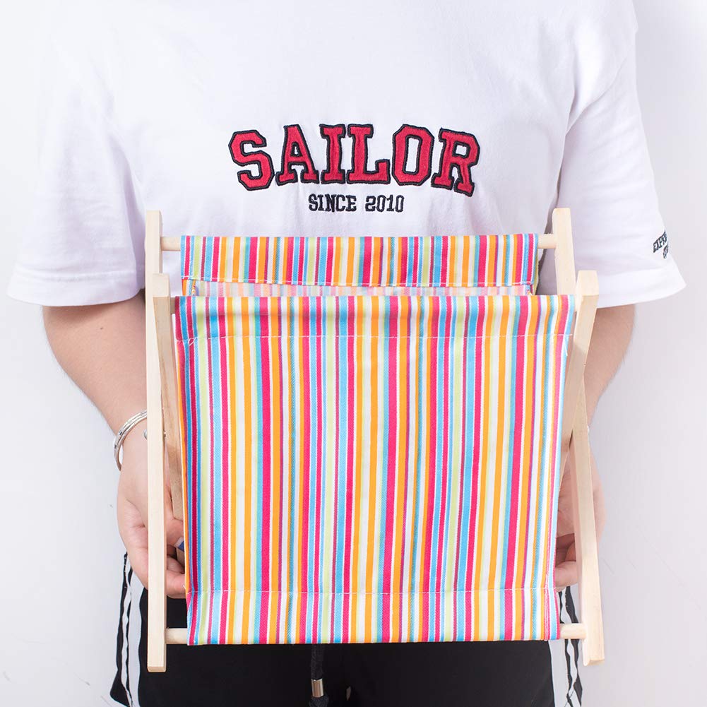 PH PandaHall Fold-Up Wooden Yarn Mini Arts Caddy Organization Storage Tangle Free Yarn Caddy Bag Organizer Folding Basket for Knitting, Yarn, Crotchet 10.9x9.8x7.5 Inch