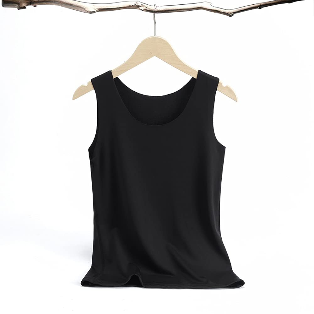 Cherish 3 Pack Women's Base Layer Tank Top Thermal Vest Winter Warm Tank-Top Sleeveless Camisole (L), Black, Beige, Pink