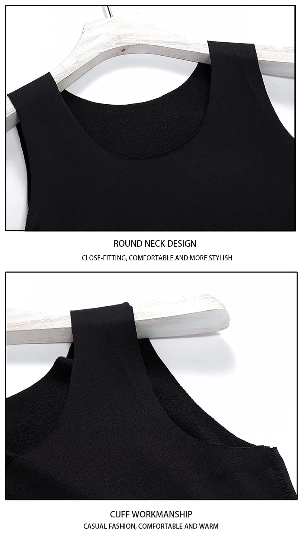 Cherish 3 Pack Women's Base Layer Tank Top Thermal Vest Winter Warm Tank-Top Sleeveless Camisole (L), Black, Beige, Pink