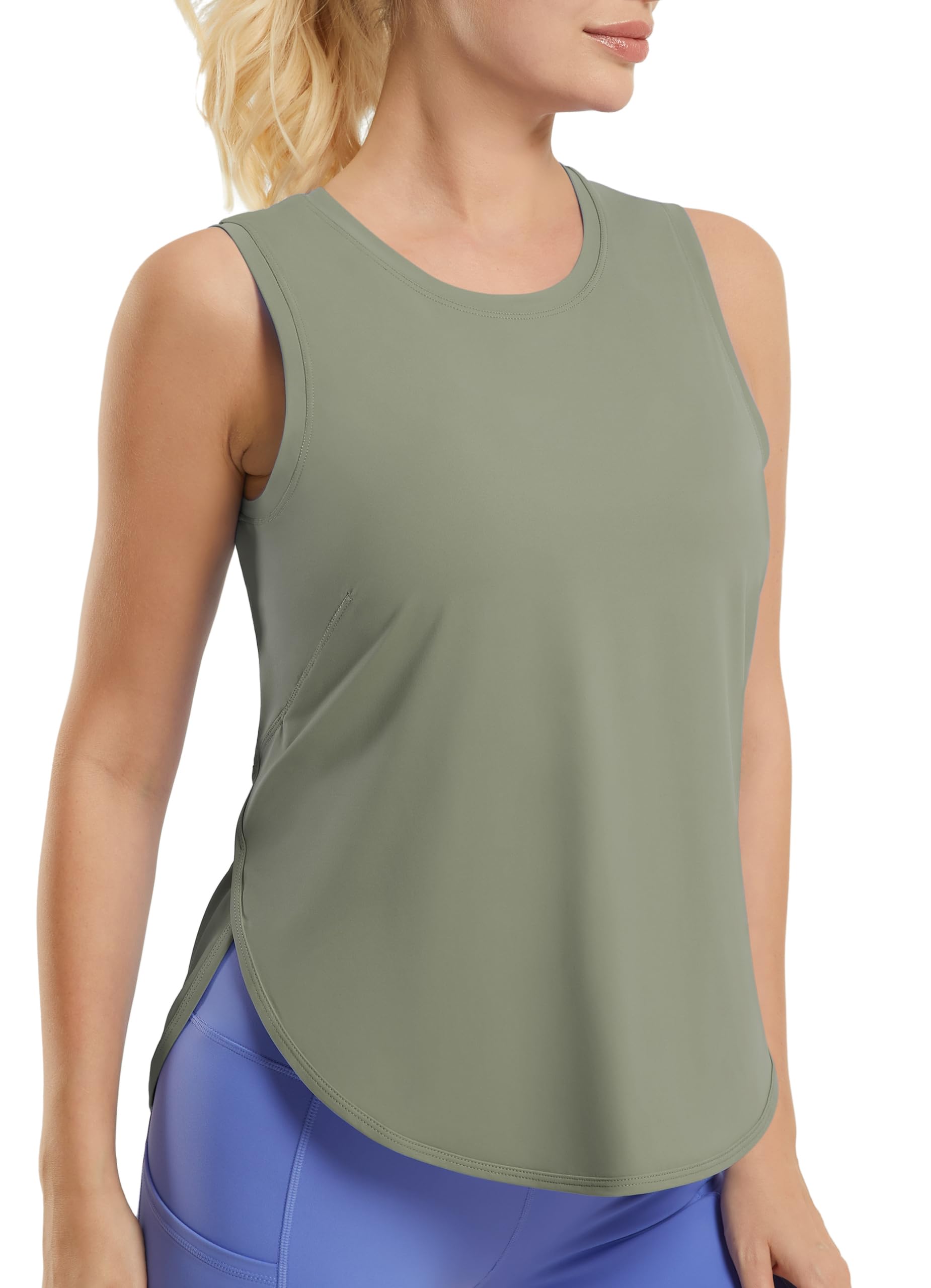JOYSPELS Ice Silk Workout Tank Tops for Women Cool-Dry Sleeveless Loose Fit Yoga Shirts Athletic