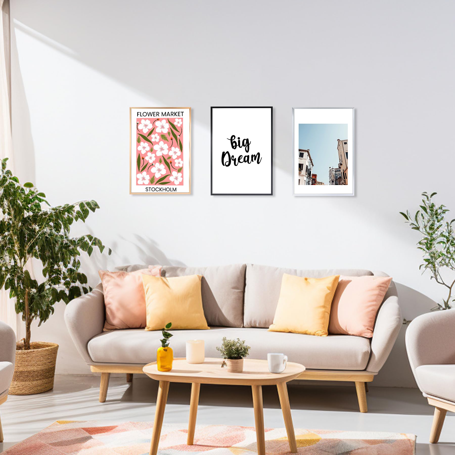 16x24 Poster Frames, Plexiglass, Aluminum Snap Frame, Front-loading Frame for Wall (Matte Gold, 1pcs)