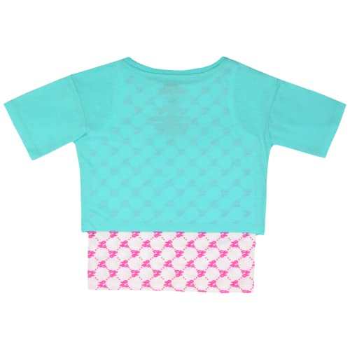 Nickelodeon That Girl Lay Lay Short Sleeve Tee and Tanktop 2-Pack for Girls, Lay Lay Girls T-Shirt and Tanktop 2-Pack Bundle (Aqua/White, 6/6X)