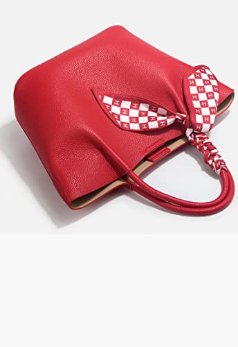 Bagkcopp Set of 2 Red Purses and Handbags for Women Shoulder Tote Bags Top Handle Satchel,Bride and Bridesmaid Handbag