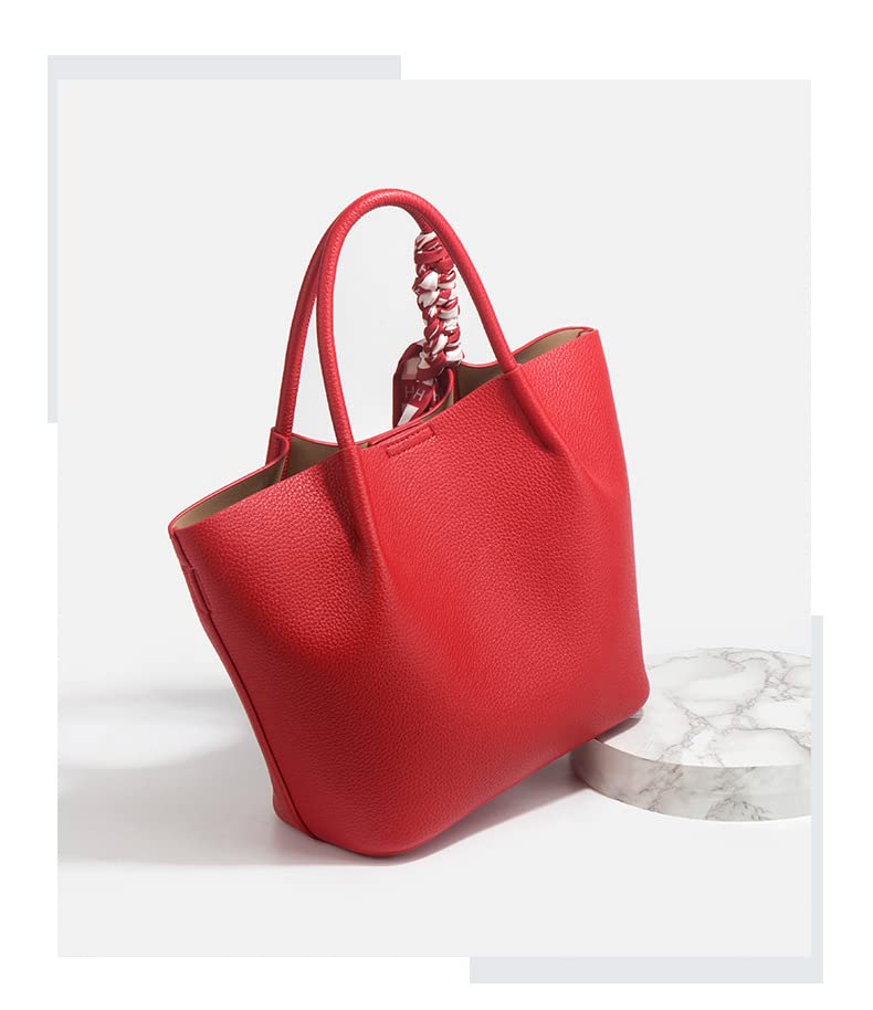 Bagkcopp Set of 2 Red Purses and Handbags for Women Shoulder Tote Bags Top Handle Satchel,Bride and Bridesmaid Handbag