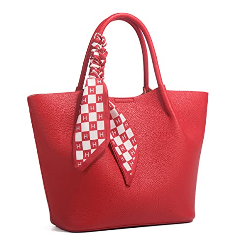 Bagkcopp Set of 2 Red Purses and Handbags for Women Shoulder Tote Bags Top Handle Satchel,Bride and Bridesmaid Handbag