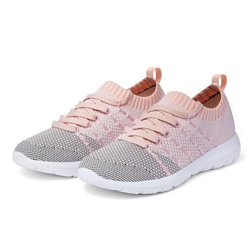 EvinTer Women's Running Shoes Lightweight Comfortable Mesh Sports Shoes Casual Walking Athletic Sneakers Black/Pink
