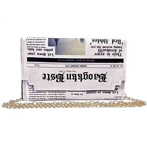 KIAR White purse Evening Bag Novelty Clutch Envelope CrossBody Bag for women, Small