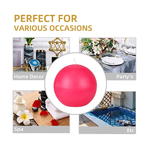 Zest Candle 2-Piece Ball Candles, 4-Inch, Hot Pink