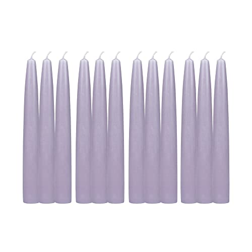 Zest Candle 12-Piece Taper Candles, 6-Inch, Lavender