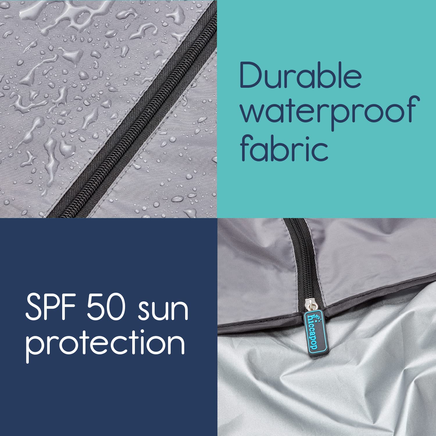 hiccapop PlayPod Portable Playpen Canopy [Dome Shade Only] | Reflective Dome with 3 Side Panels Provides Full Sun Protection at Any Time of The Day | Designed Exclusively for The hiccapop 69” Playpen