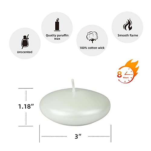 Zest Candle 12-Piece Folding Candles, 3-Inch, Pearl White