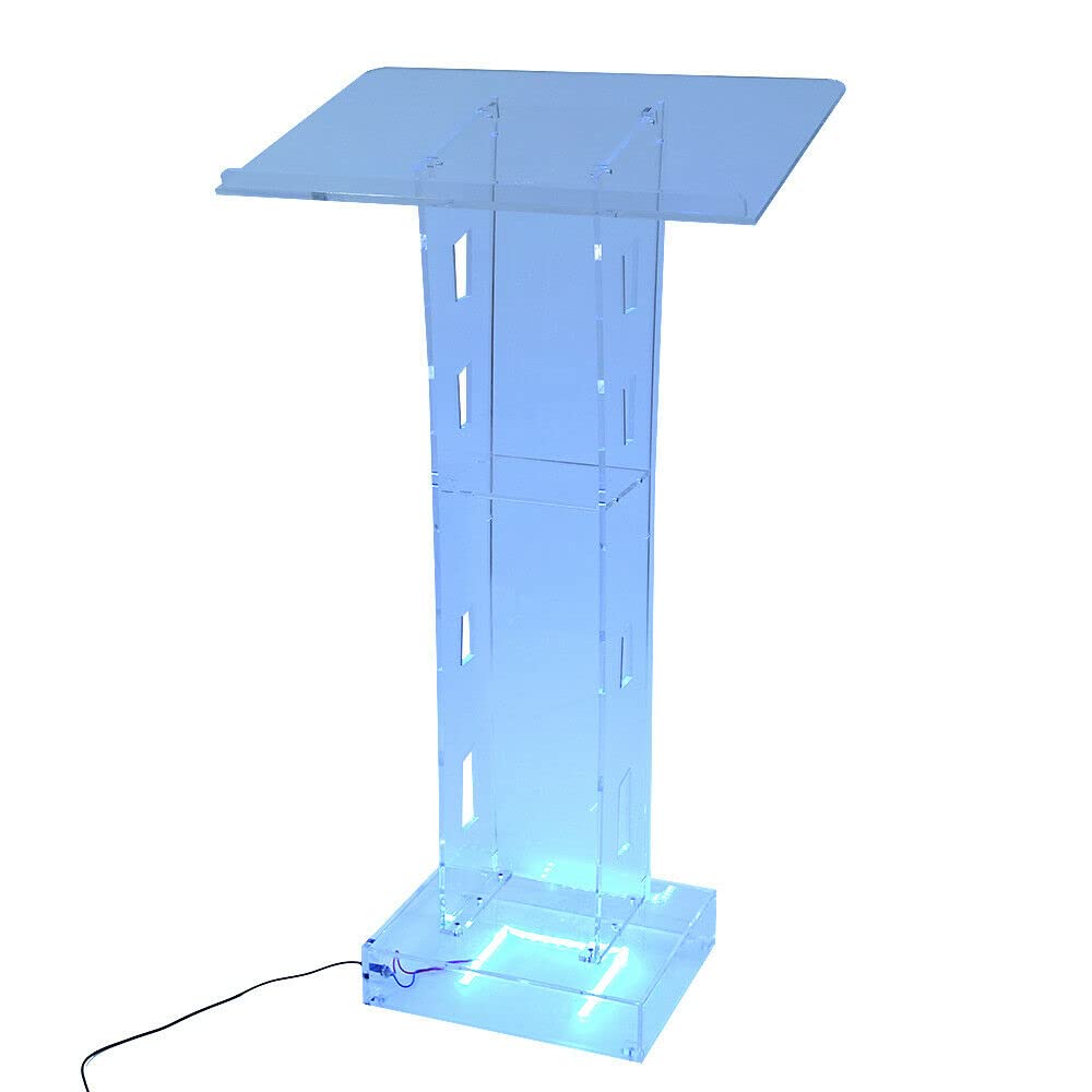 Acrylic Clear Lectern Mobile Acrylic Podium Pulpits Conference Lectern Professional Portable Presentation Podium for Churches,Weddings, Office and School Classrooms (Style C)