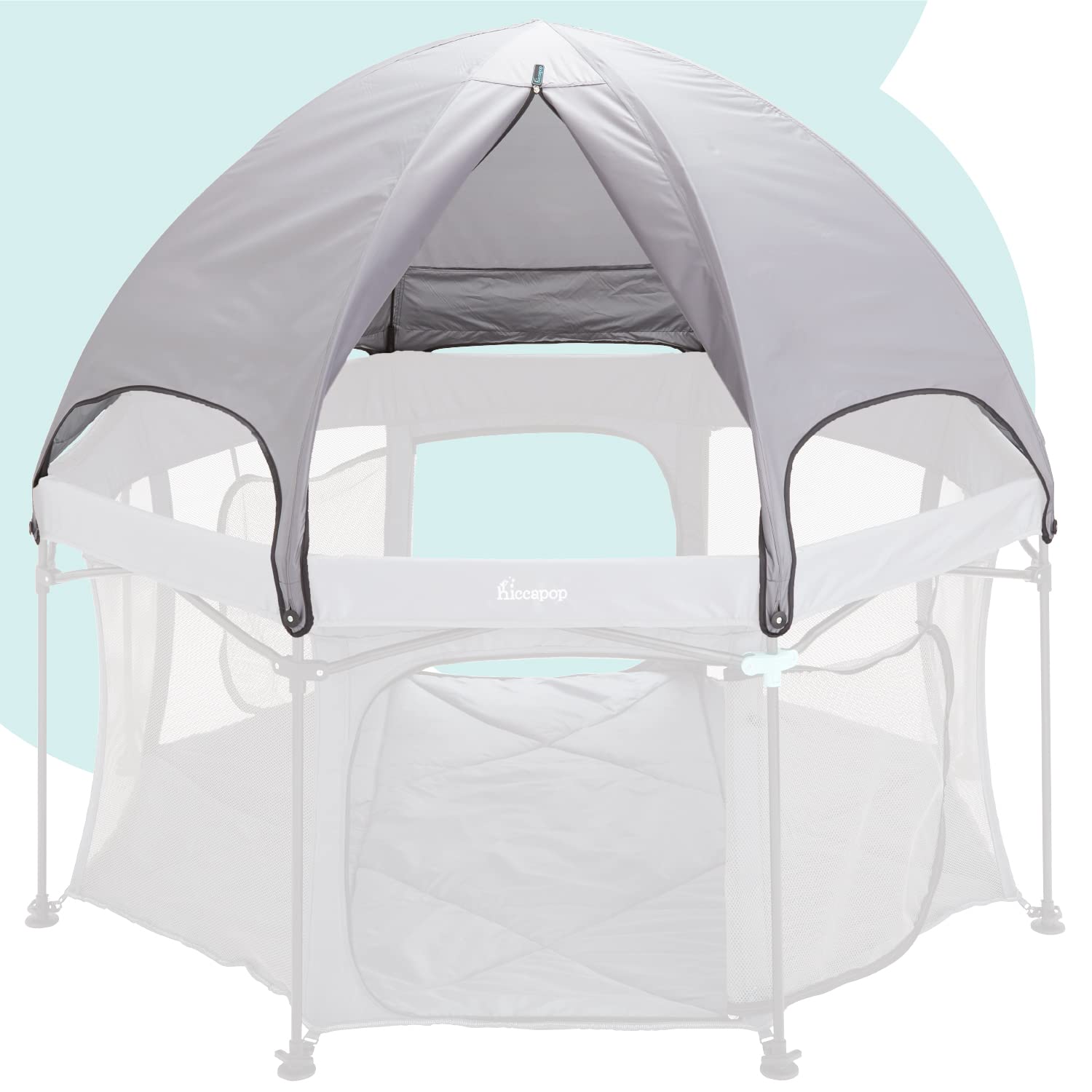 hiccapop PlayPod Portable Playpen Canopy [Dome Shade Only] | Reflective Dome with 3 Side Panels Provides Full Sun Protection at Any Time of The Day | Designed Exclusively for The hiccapop 69” Playpen
