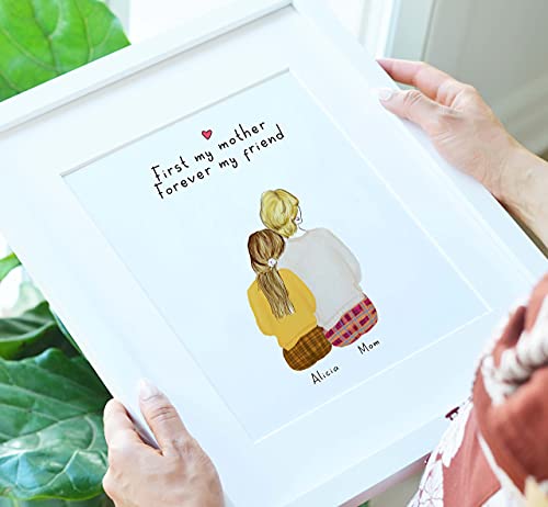 Personalized Daughter and Mom Wall Art/Mothers day 2023 for Mom/gift for mom from daughter (UNFRAMED)