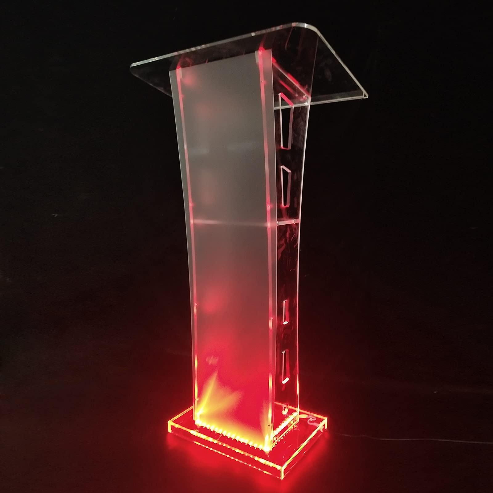 Acrylic Clear Lectern Mobile Acrylic Podium Pulpits Conference Lectern Professional Portable Presentation Podium for Churches,Weddings, Office and School Classrooms (Style C)