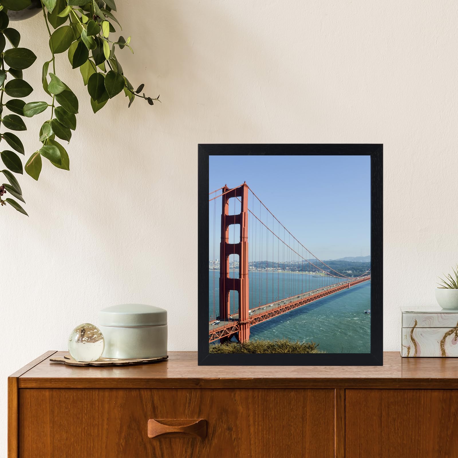 HEYTUYA 9x11 inch Picture Frame Black for Wall Hanging or Tabletop 4 Pack, 9 x 11 Frame Wall Gallery Photo Frame with Shatter Resistant Plexiglas, Set of 4, Black