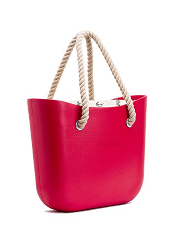 Lime & Soda Women’s Handbag - Made of Foam Rubber - EVA bag with Rope Handles - Women Lightweight Tote Bag - Red