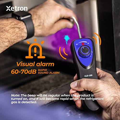 Xetron HVAC Refrigerant Leak Detector with UV LED,Automotive AC [R134A R410A R22 R1234YF] Freon Sniff Halogen Gas Leak Detector, 6 Adjustable Sensitivity, CFCs HCFCs HFCs HFOs CLD-100UV