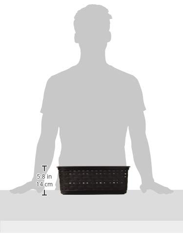 Sterilite Decorative Wicker-Style Short Weave Basket, Espresso | 12726P06