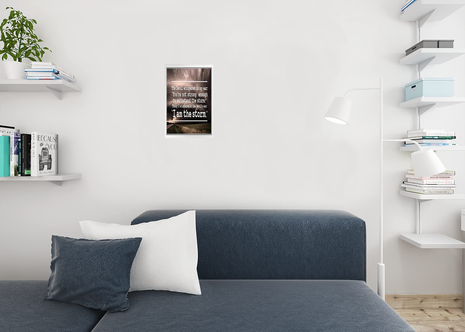 I Am The Storm Quote Motivational Inspirational Perseverance Determination Perseverance Strength Resilience Dedication Hustle Grind Ambition Motivational White Wood Framed Wall Art 20x14