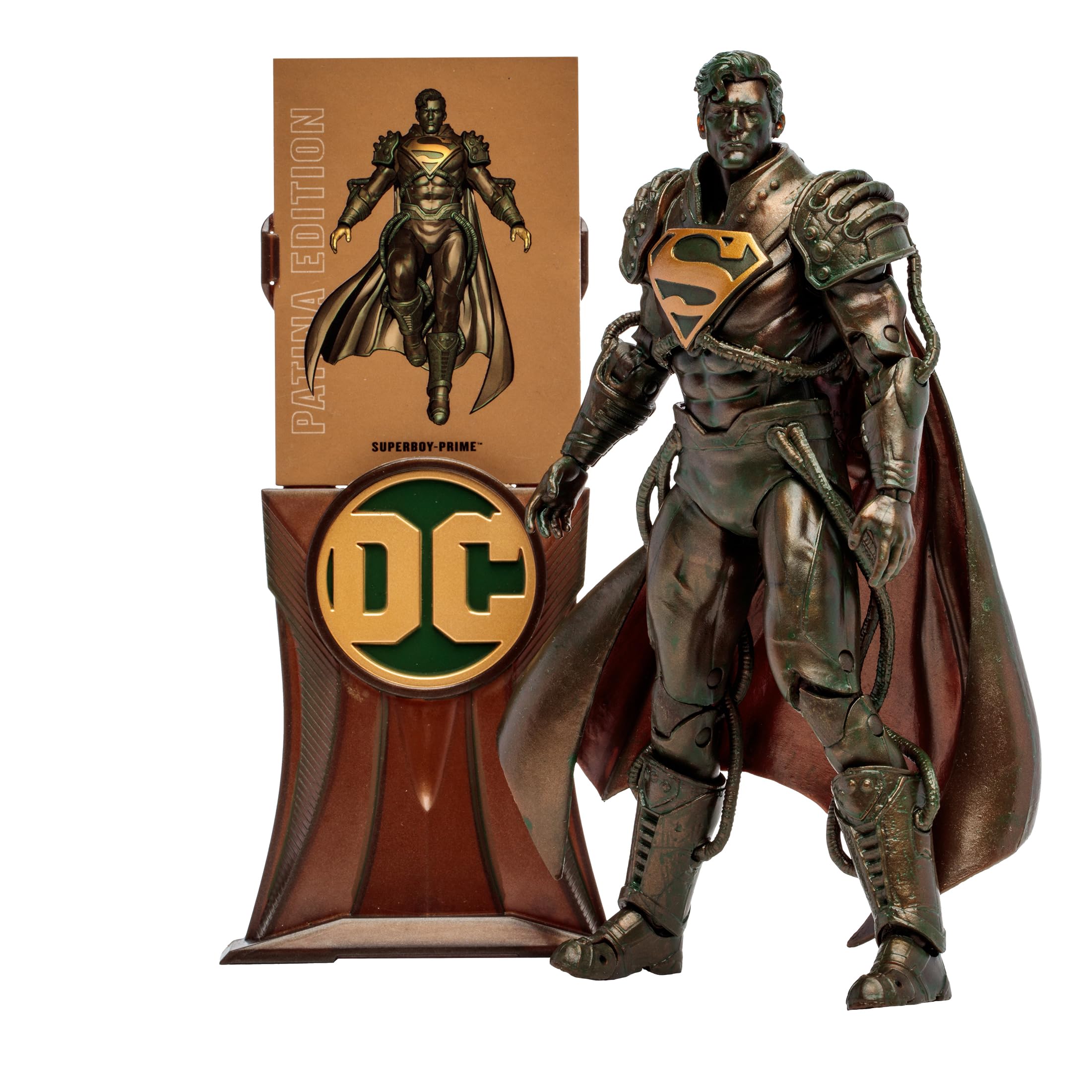 BANDAI McFarlane DC Multiverse Superboy-Prime Patina Edition 7" Action Figure - Ultra Articulated Collectible with Exclusive Patina Paint Armor (Infinite Crisis)
