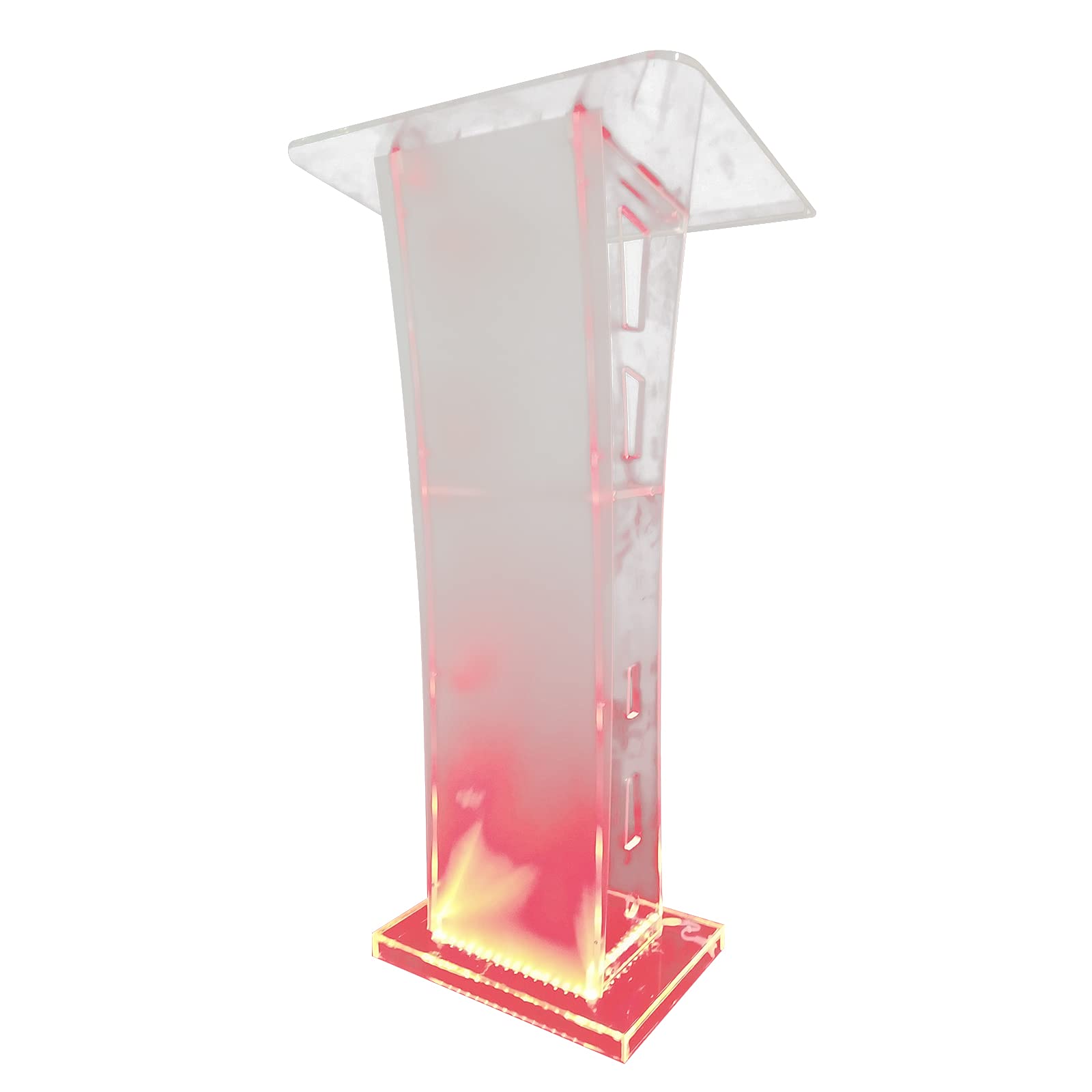 Acrylic Clear Lectern Mobile Acrylic Podium Pulpits Conference Lectern Professional Portable Presentation Podium for Churches,Weddings, Office and School Classrooms (Style C)