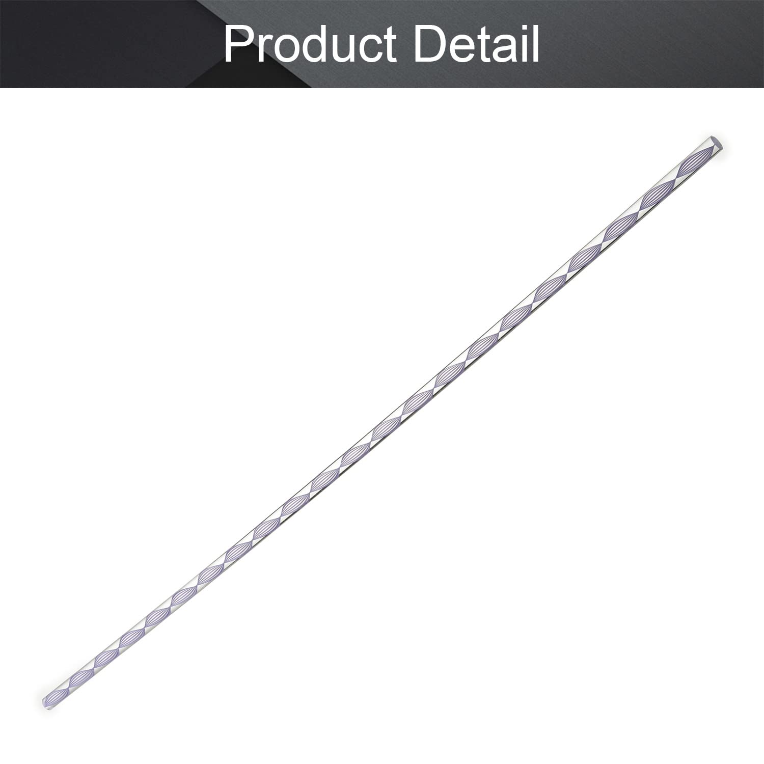 Fielect Acrylic Round Rod Light Purple Twisted Line Acrylic Rod Standard Plexiglas Tolerance Lightweight for DIY 8mm Diameter 500mm Height 1Pcs