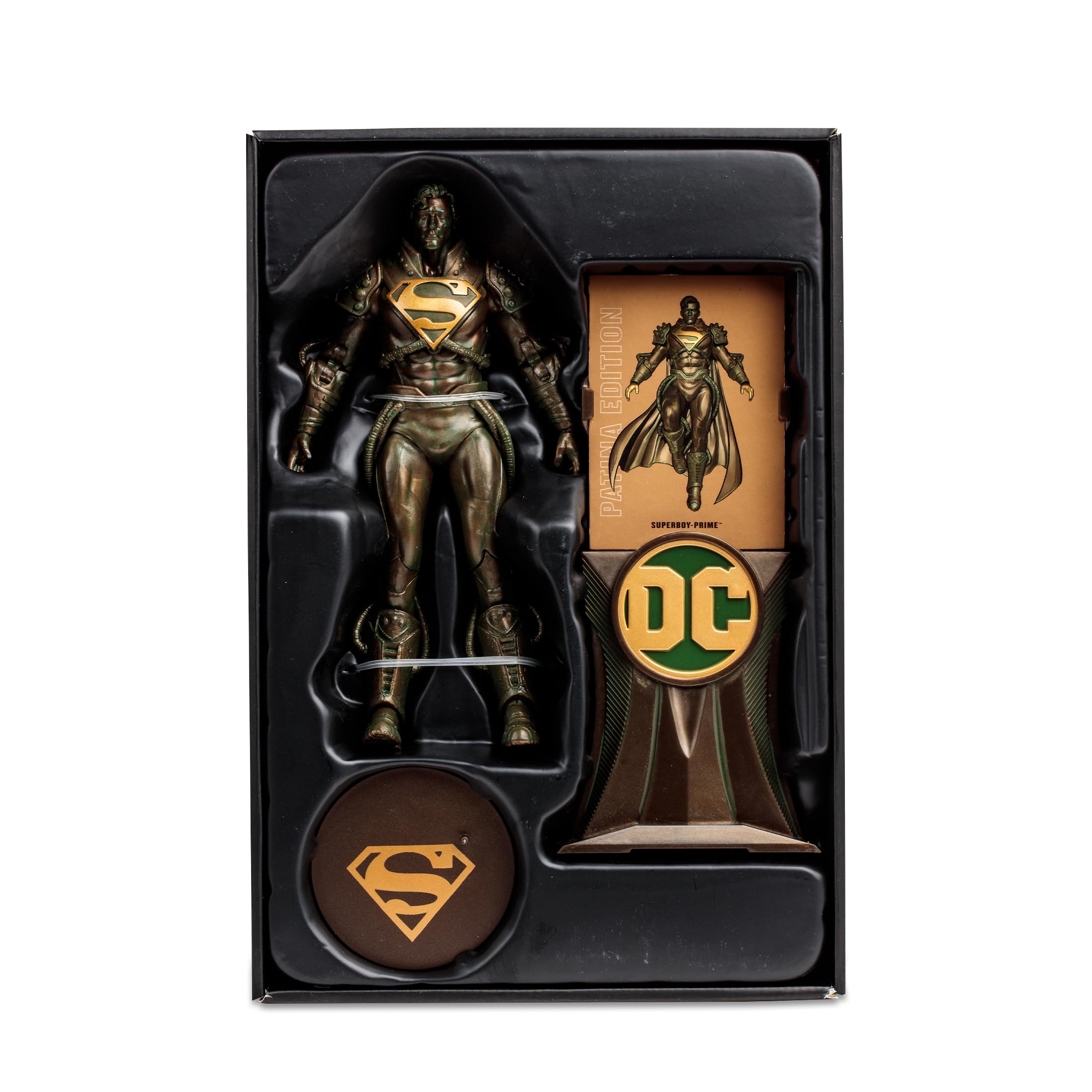 BANDAI McFarlane DC Multiverse Superboy-Prime Patina Edition 7" Action Figure - Ultra Articulated Collectible with Exclusive Patina Paint Armor (Infinite Crisis)